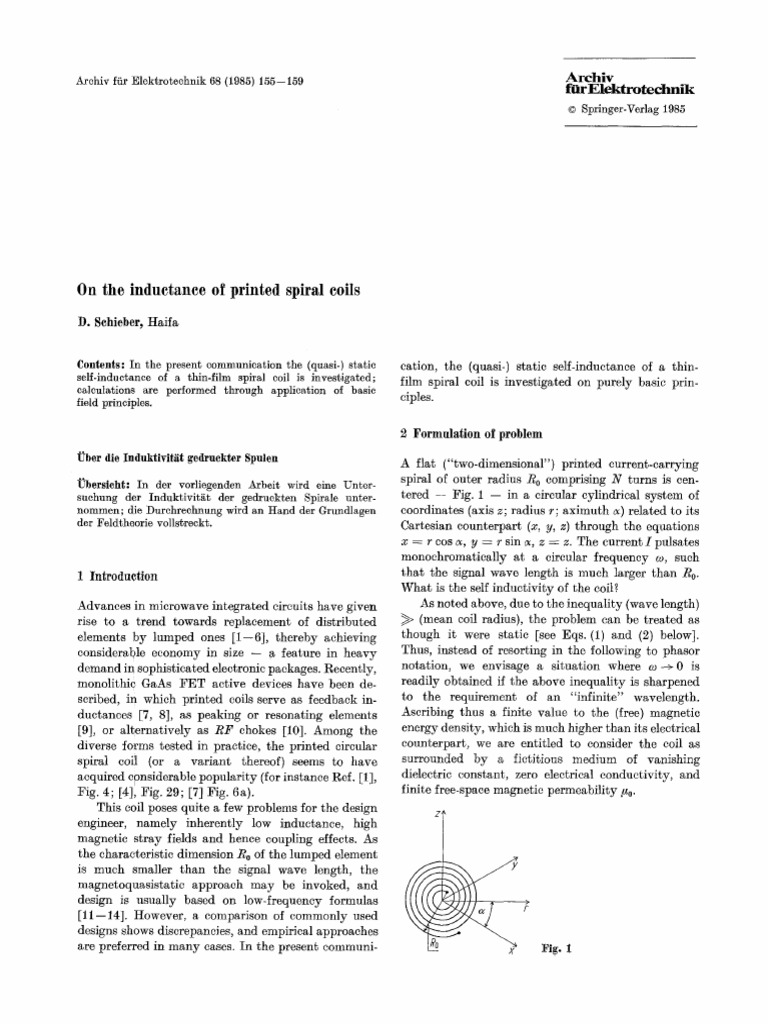 Inductance of Printed Spiral Coils | PDF | Inductance | Inductor