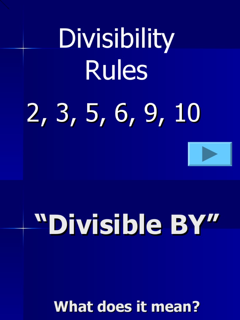 Divisibility Rules | PDF