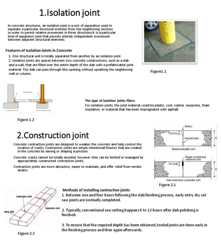 1.isolation Joint: Features of Isolation Joints in Concrete | PDF