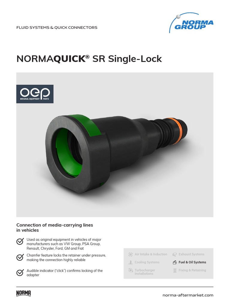 NORMA Single Lock Datasheet | PDF | Manufactured Goods | Transport