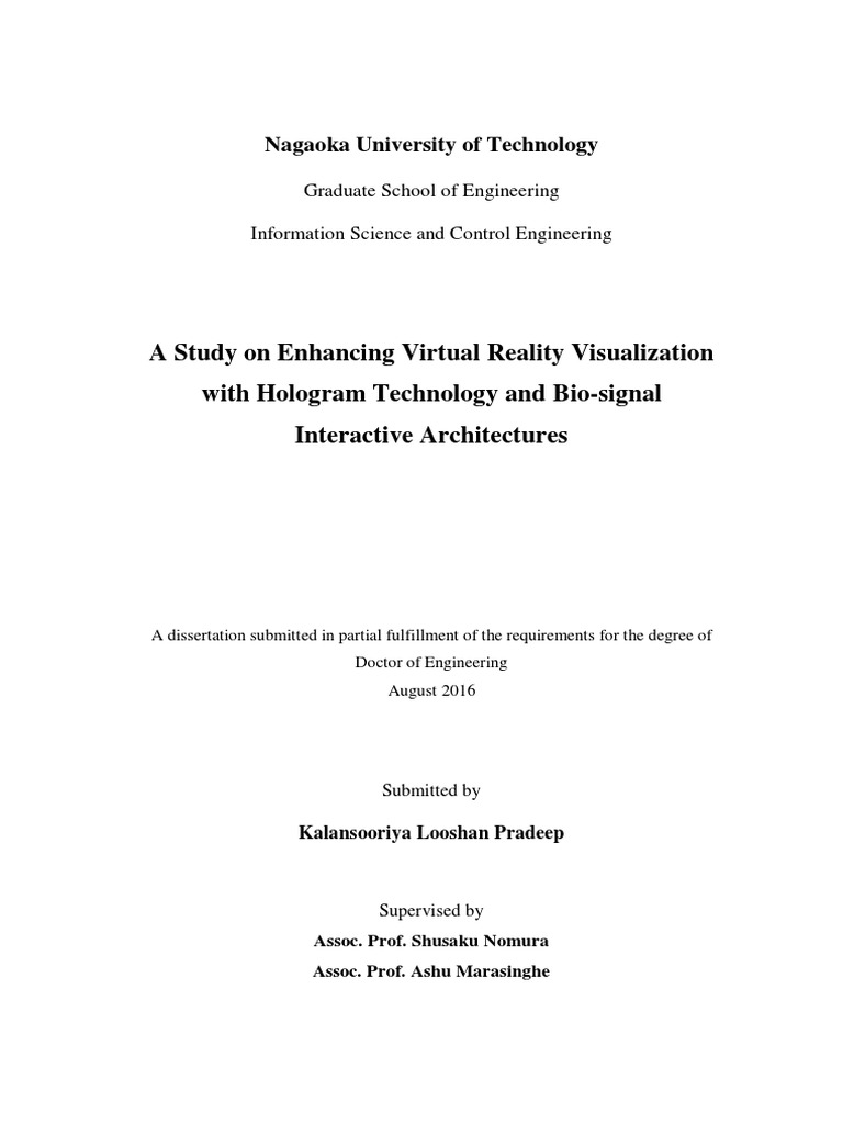 A Study On Enhancing Virtual Reality Visualization With Hologram Technology and Bio-Signal ...