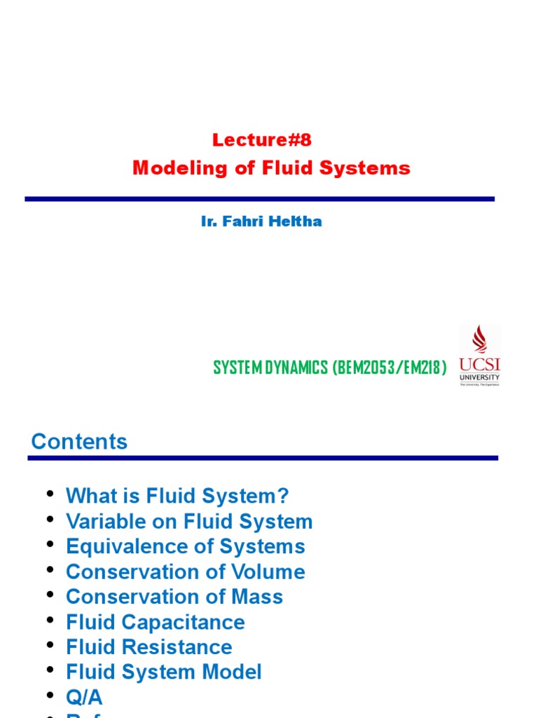 Fluid System Dynamics Overview | PDF | Fluid | Fluid Dynamics