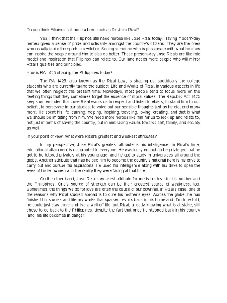 Rizal Essay | Download Free PDF | Thought | Psychology