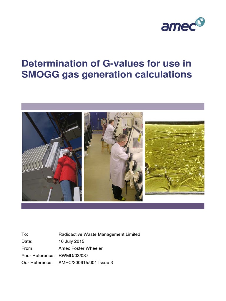 Determination of G-Values For Use in SMOGG Gas Generation Calculations ...