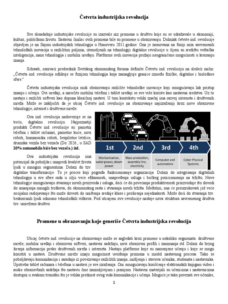 Četvrta Industrijska Revolucija | PDF