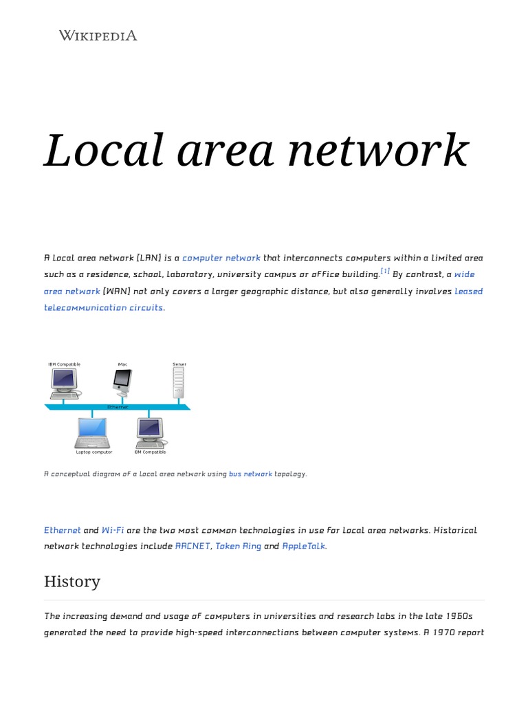 Local Area Network: History | PDF | Local Area Network | Computer Architecture