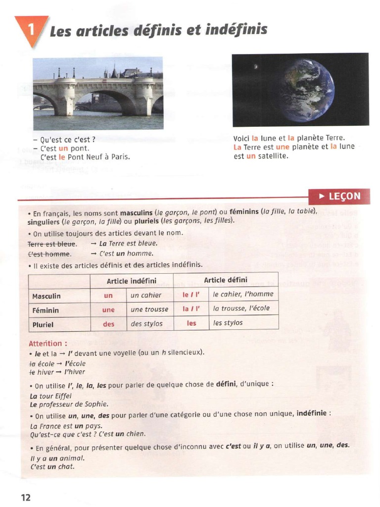 Les Articles Définis Et Indéfinis | PDF