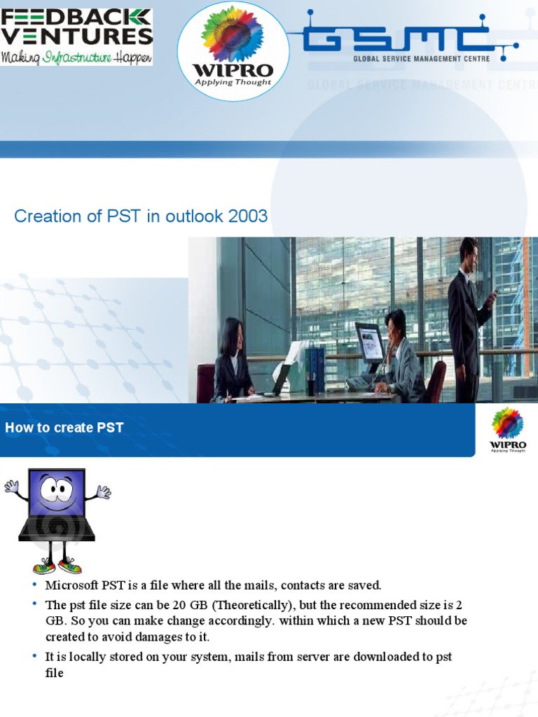 Create PST in Outlook 2003 Guide | PDF