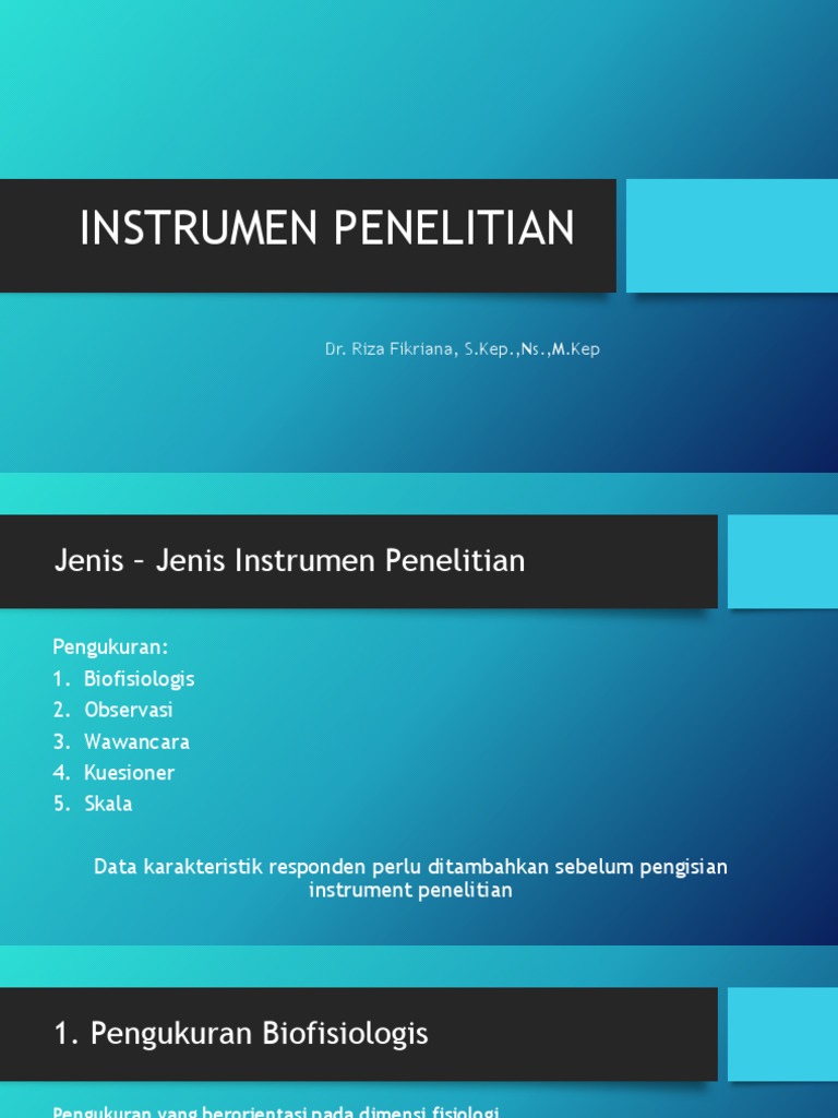 Jenis Instrumen Penelitian Keperawatan | PDF | Sains & Matematika
