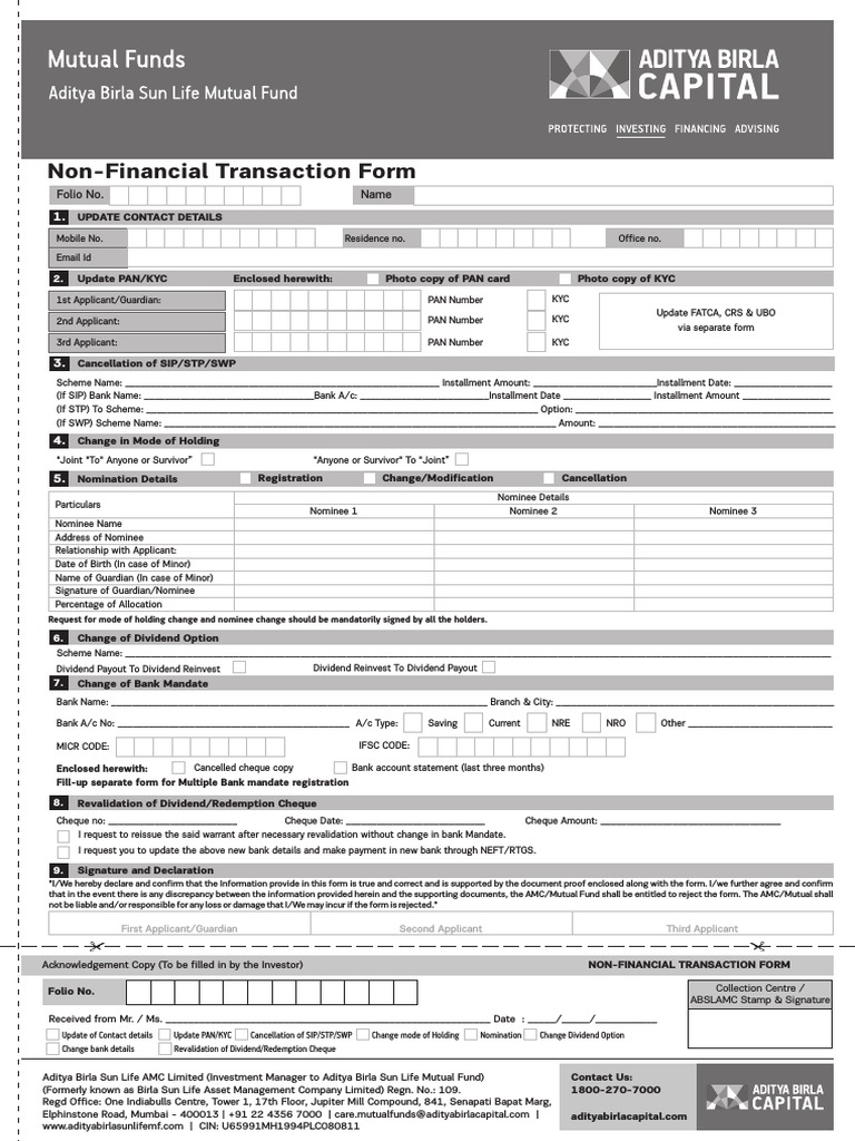 Common NFT Form Rev 1 | PDF | Financial Services