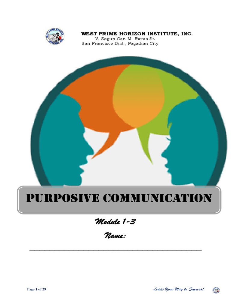 Purposive Communication Module 1 3 | PDF | Communication | English Language