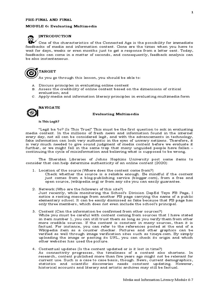 MIL - Module 6-7 and Final | Download Free PDF | Typography | Essays
