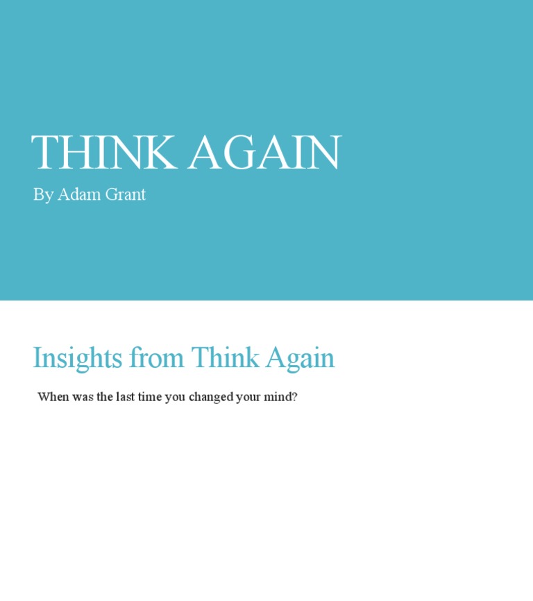 Think Again | PDF
