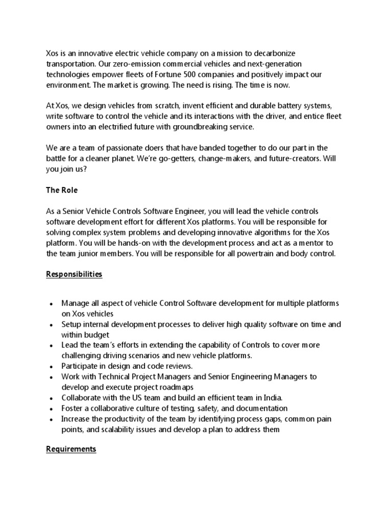 The Role | Download Free PDF | Employment | Engineering