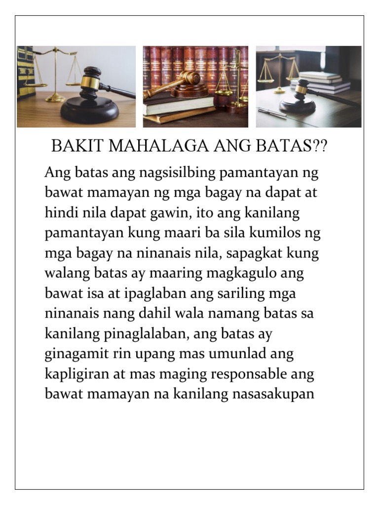 Bakit Mahalaga Ang Batas | PDF