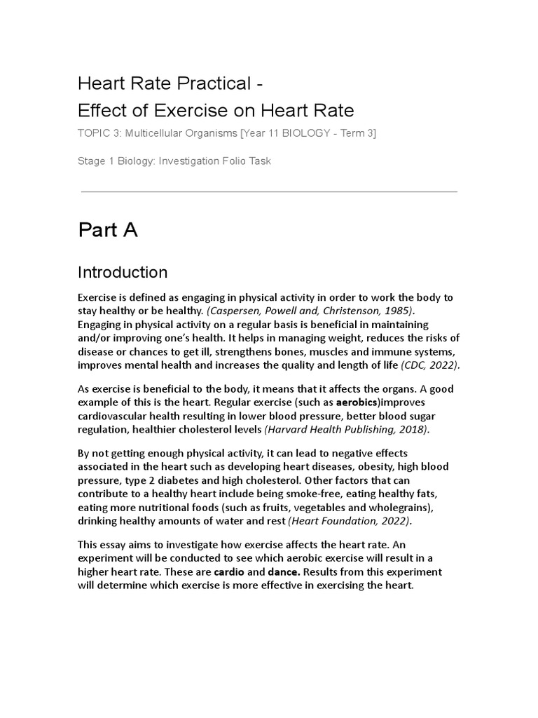 Impact of Exercise on Heart Rate | PDF | Heart Rate | Aerobic Exercise