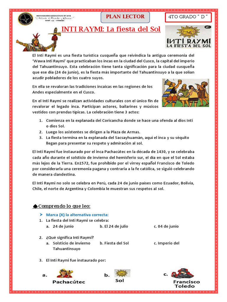 La Fiesta Inti Raymi | PDF | Andes | Perú