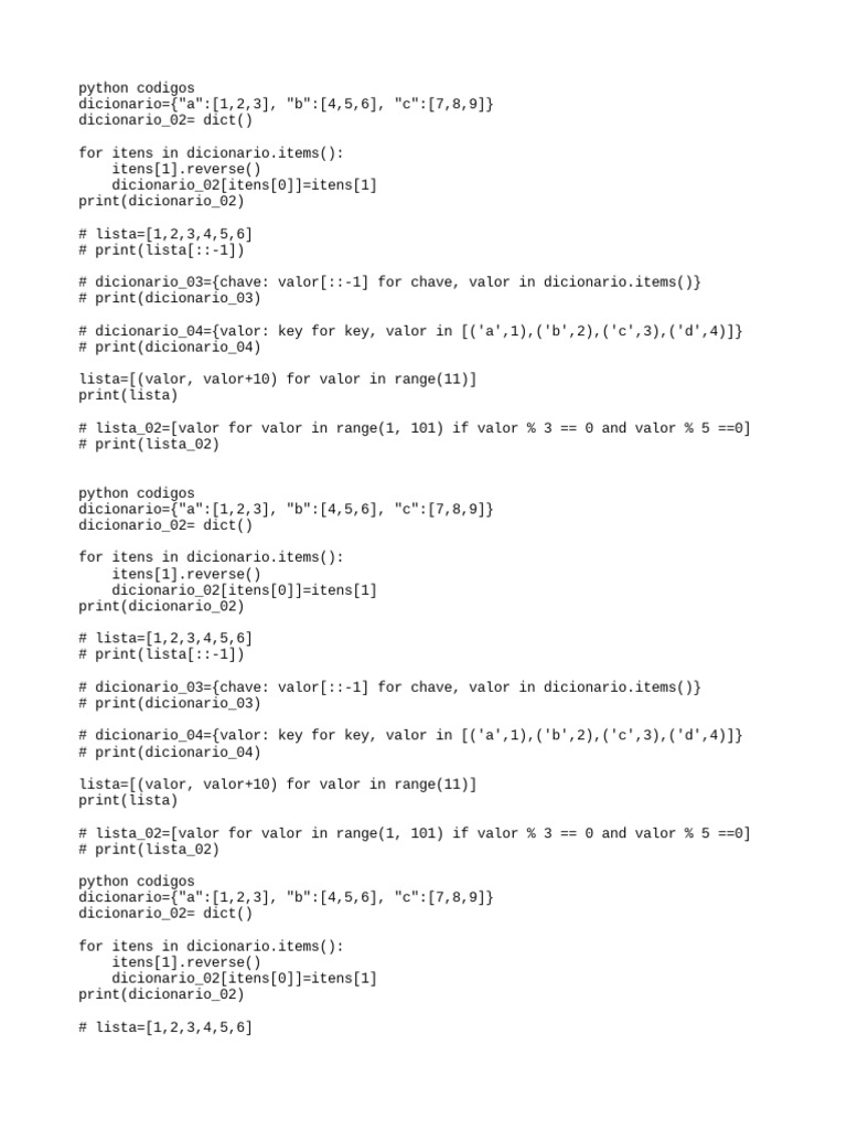 Codigos Python | PDF | Python (lenguaje de programación) | Programación de computadoras