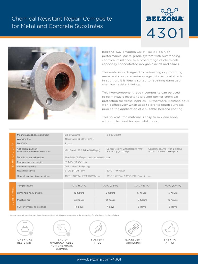 Belzona 4301 - Product Details | PDF | Concrete | Composite Material