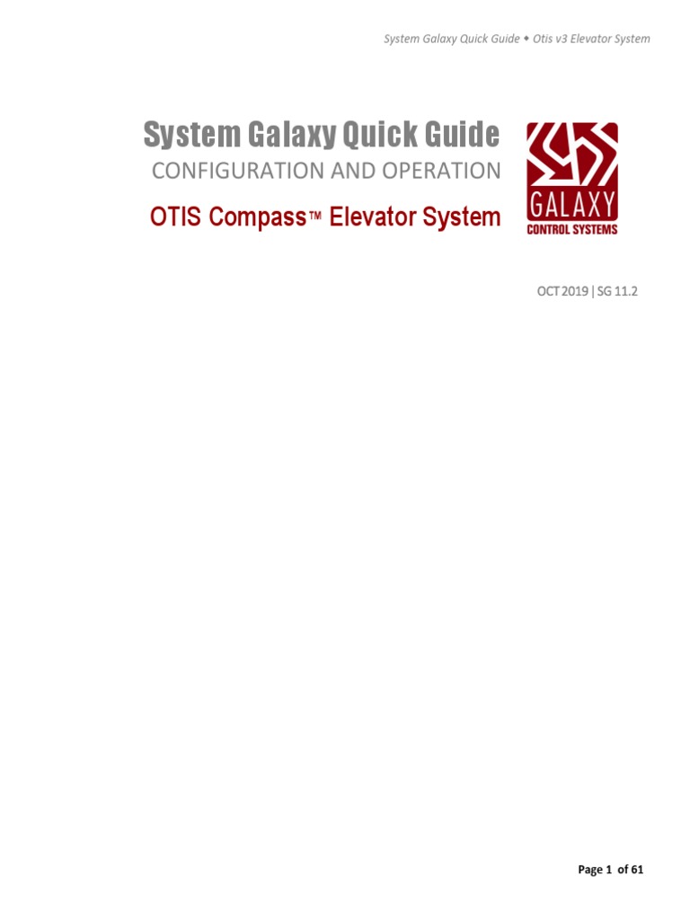System Galaxy Quick Guide: OTIS Compass Elevator System | PDF | Elevator | Software
