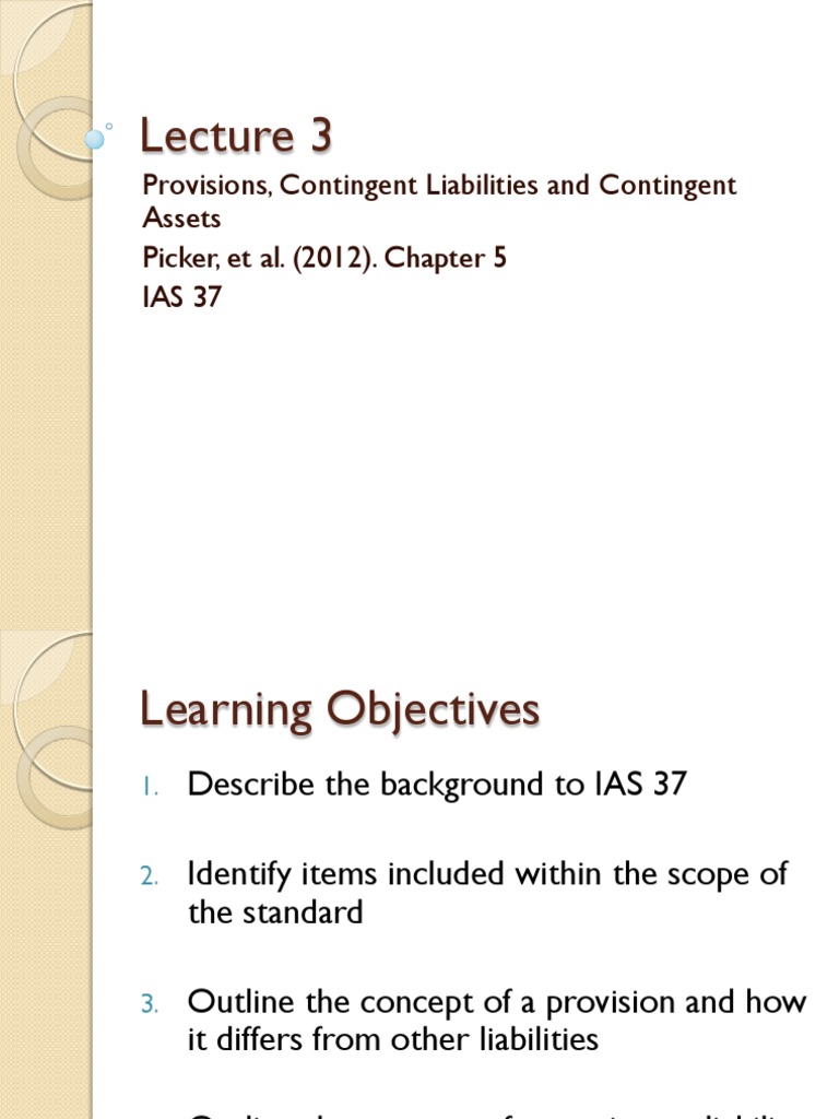 Provisions and Contingent Liabilities Explained | PDF | International ...