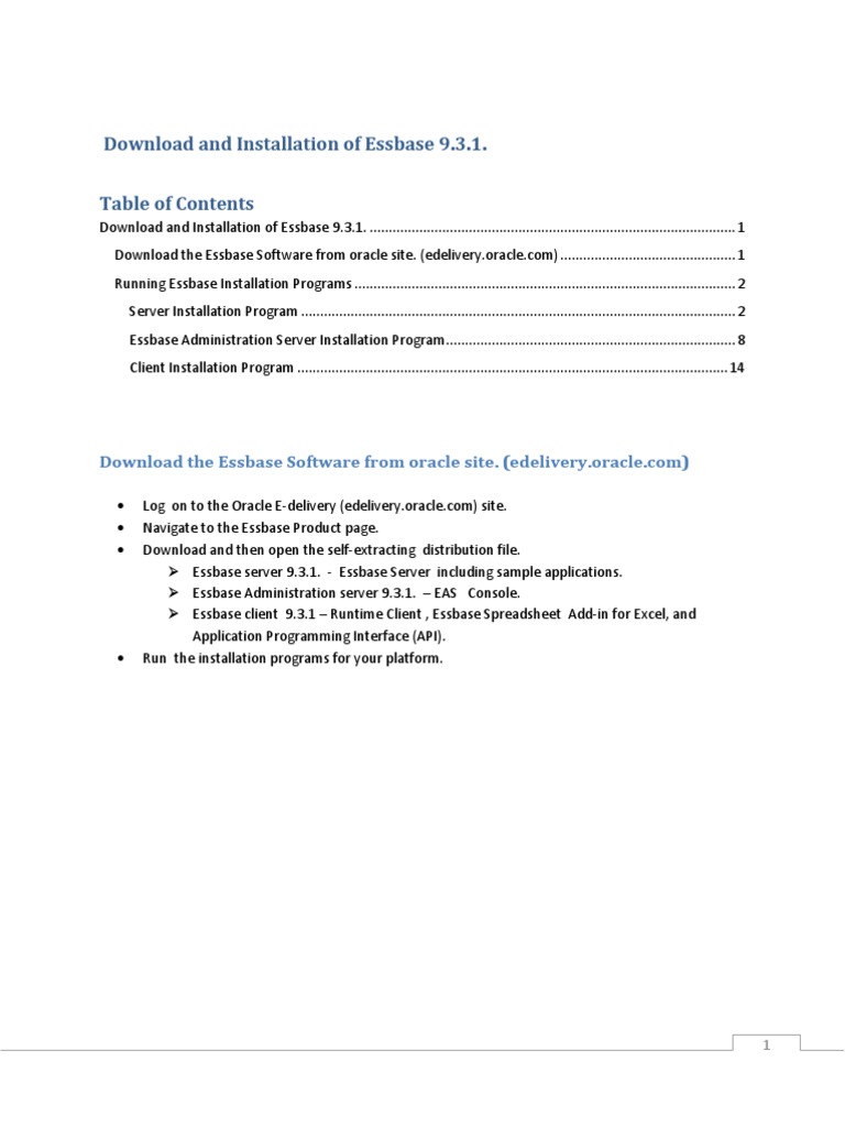 Essbase 931 Download and Installation | PDF | Installation (Computer ...