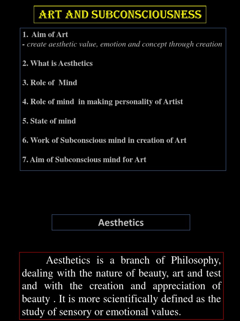 Art and Subconcious Mind | PDF | Philosophy | Self-Improvement