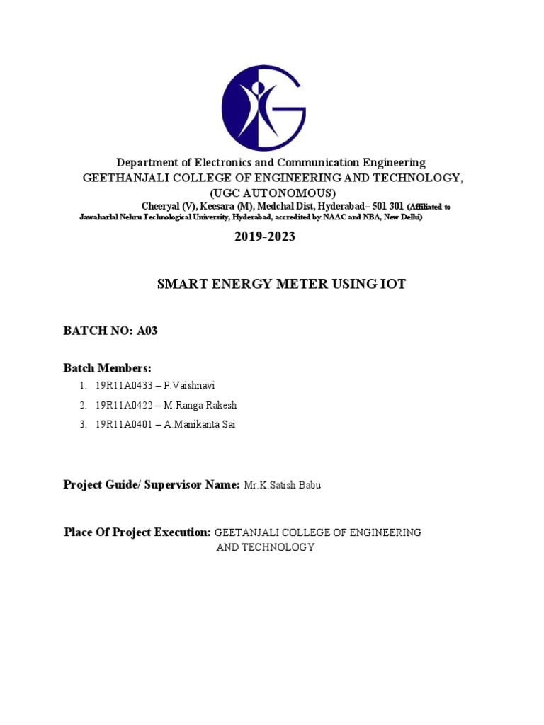 Smart Energy Meter Abstract | PDF