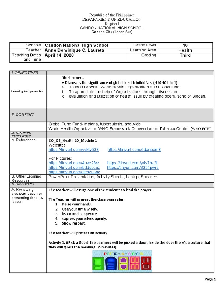 Cot 2 DLL 2023 | PDF | World Health Organization | Learning