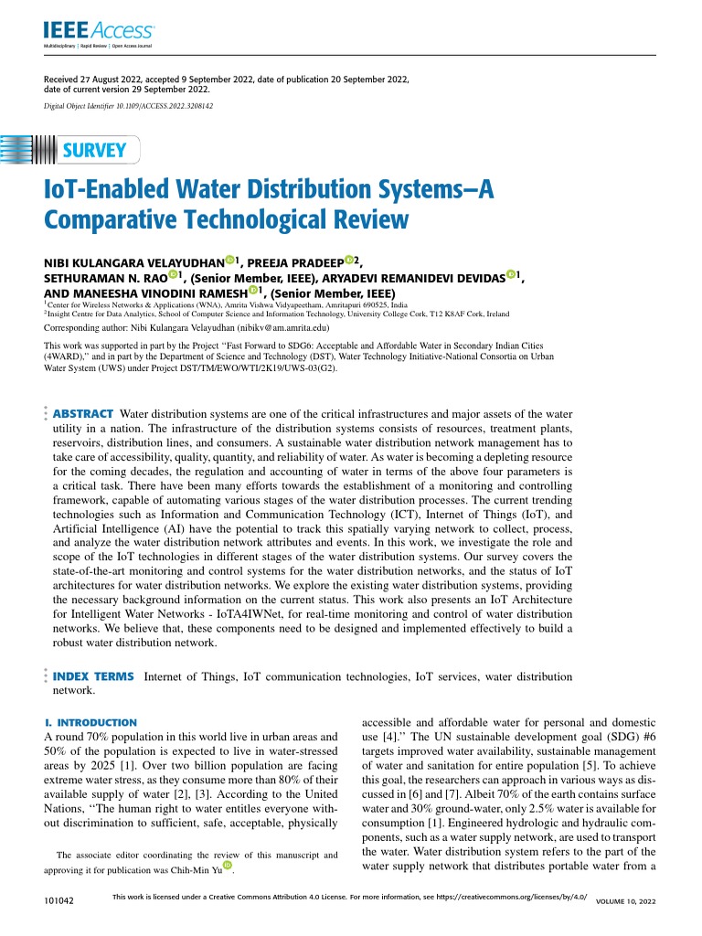 IoT-Enabled Water Distribution SystemsA Comparative Technological Review | PDF | Internet Of ...