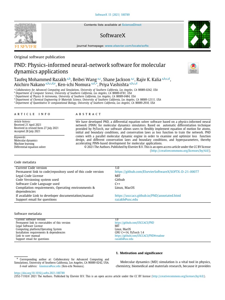 2021-Razakh, T. M. Et Al. Vashishta, P.-PND PINN SW For MD Application ...