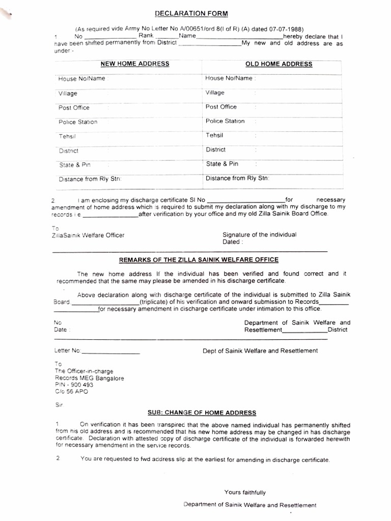 Change of Home Address | PDF