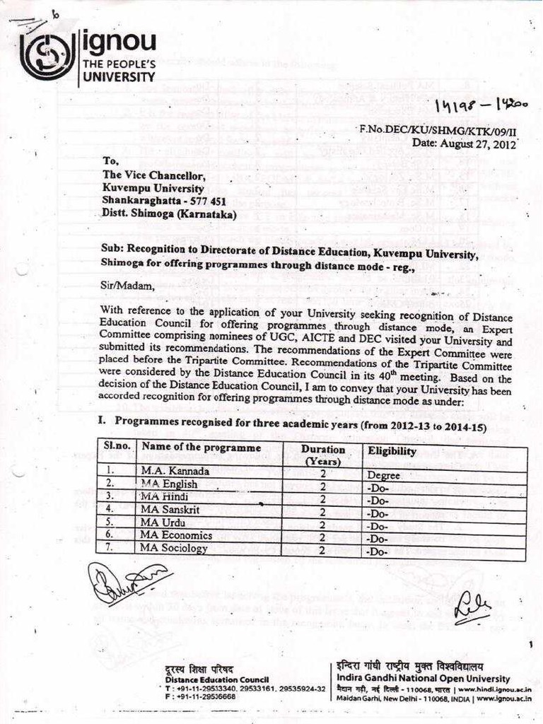 UGC RECOGNITION of B.SC (ITIM) | PDF
