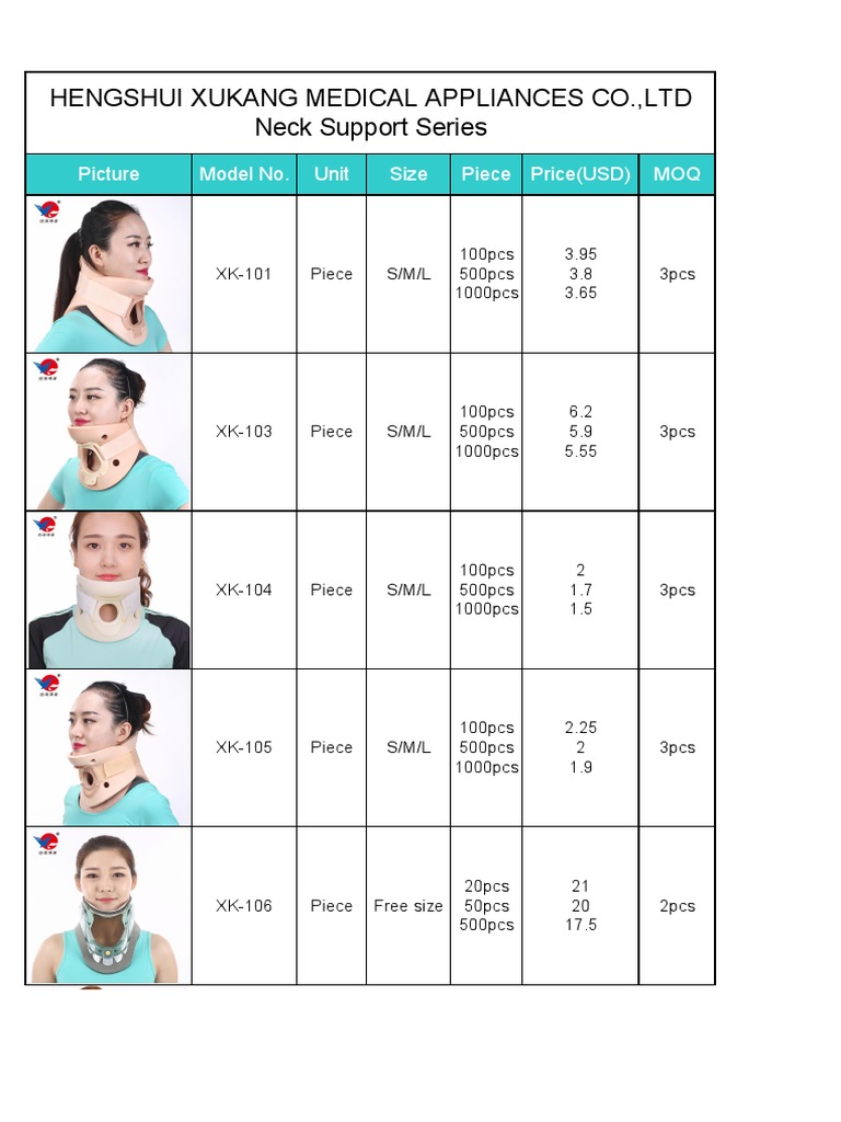 Hengshui Xukang Medical Appliances Co.,Ltd Neck Support Series | PDF