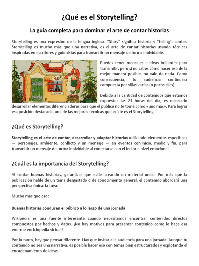 Storytelling | PDF | Cuentacuentos | Las emociones