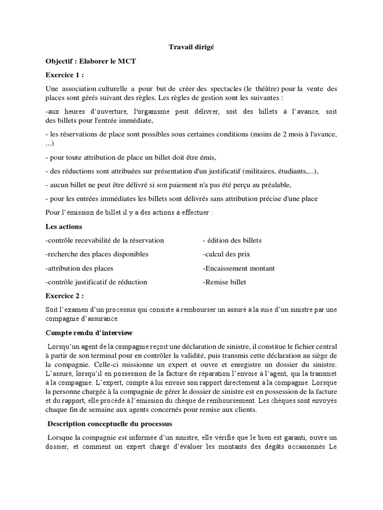 TD2 MCT | PDF | Facture | Expert