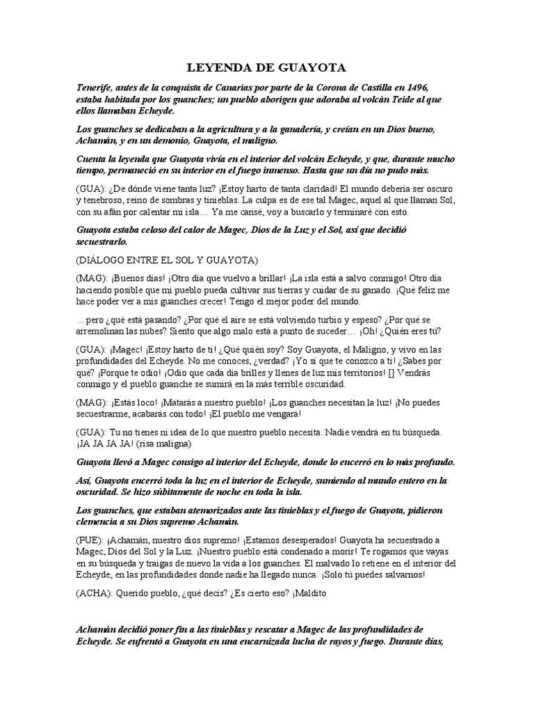 Leyenda de Guayota | PDF