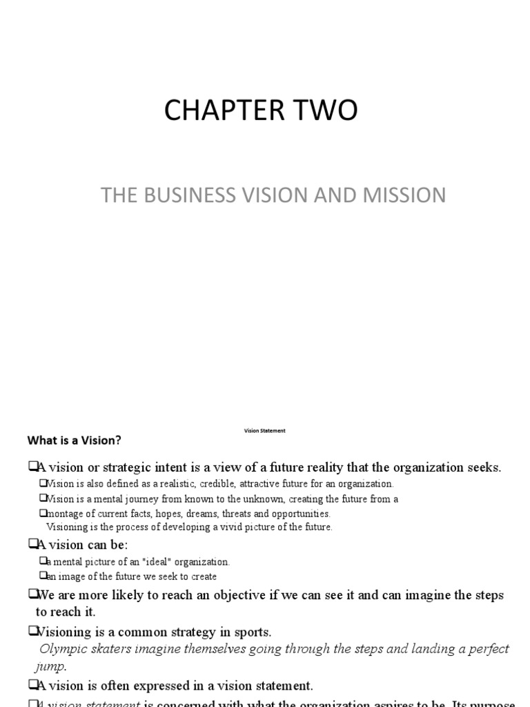 Chapter Two | PDF | Goal | Strategic Management