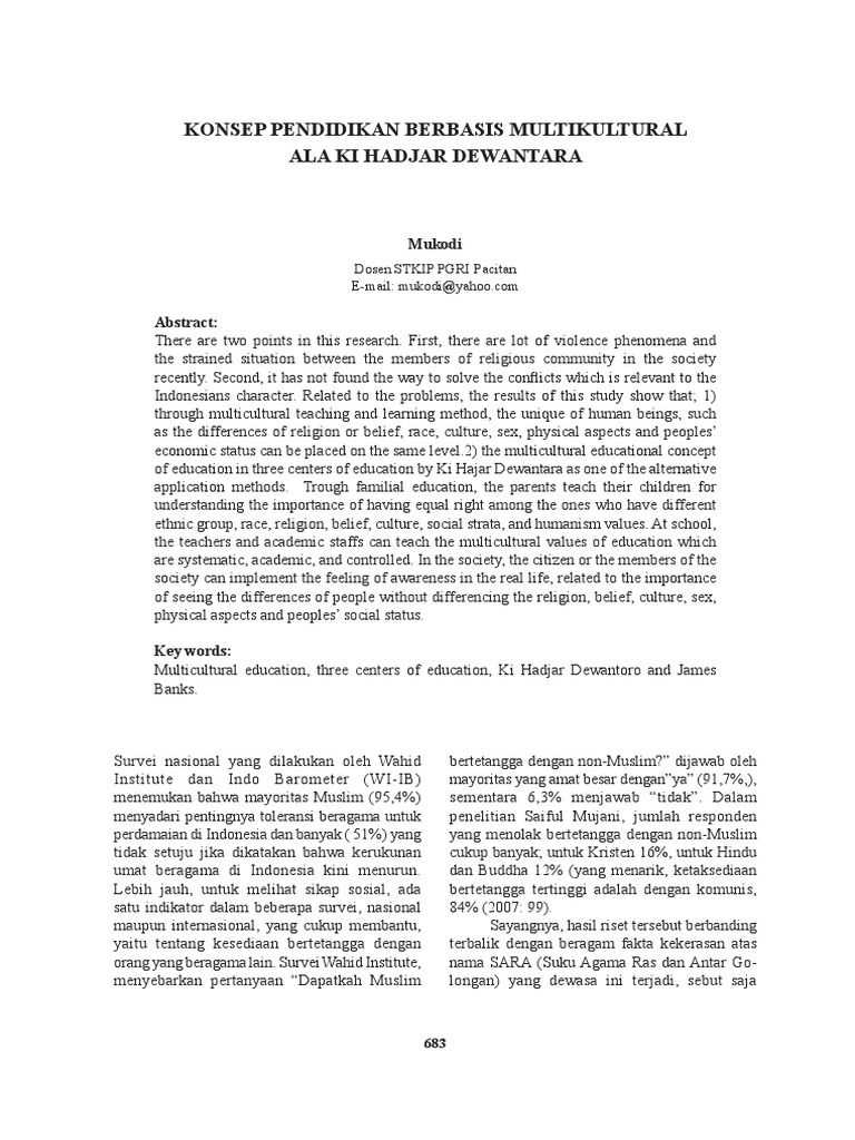 Konsep Pendidikan Berbasis Multikultural | PDF