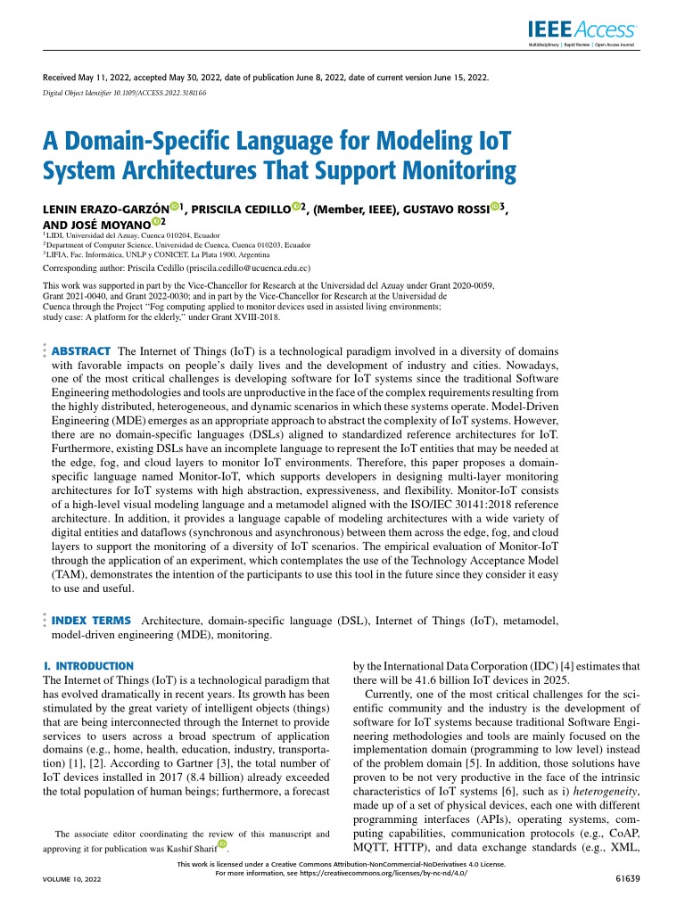 A Domain-Specific Language For Modeling IoT System Architectures That ...