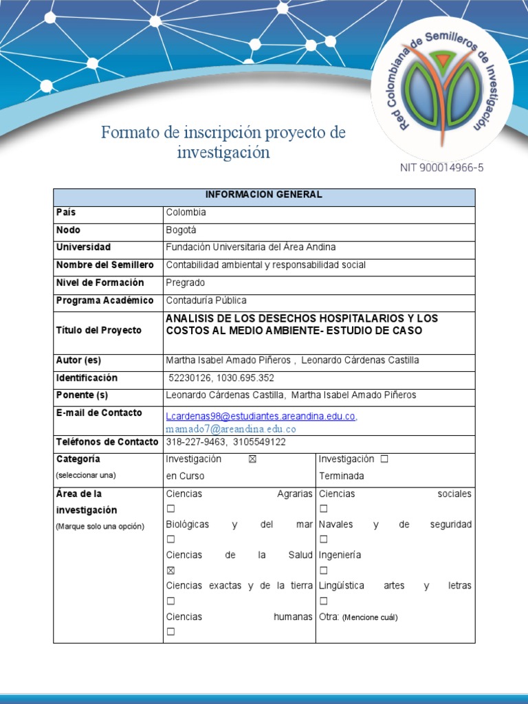 Formato proyecto de investigacion en curso o terminada (1) | PDF | Science