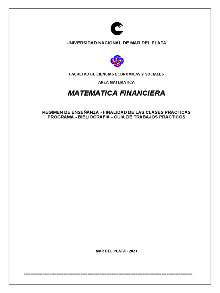 Guia Práctica Matematica Financiera 2023 | PDF | Interés | Valoración (Finanzas)