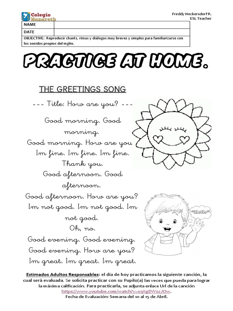 First - Greeting Song | PDF