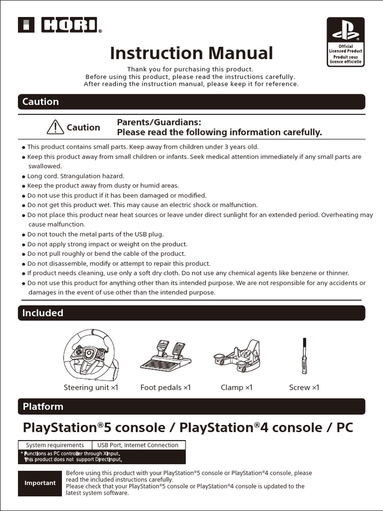 HORI Racing Wheel Apex | PDF | Electromagnetic Interference ...