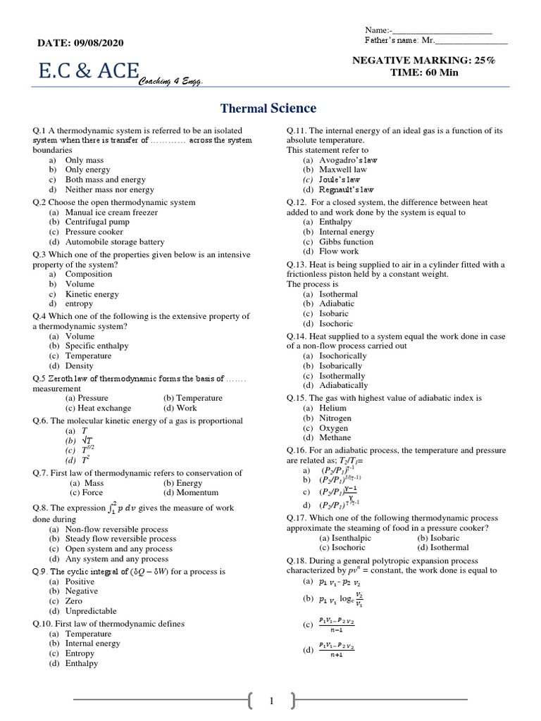 Thermal Science 09-08-20 | PDF | Boiler | Heat