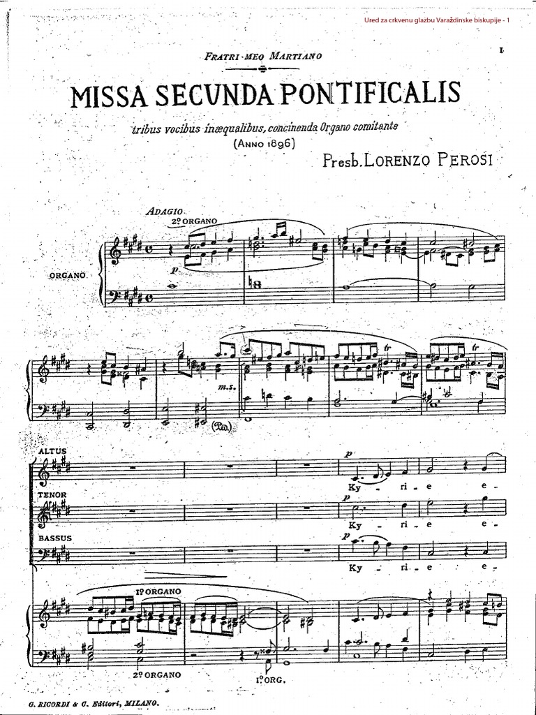 Lorenzo Perosi - Missa Secunda pontificalis | PDF