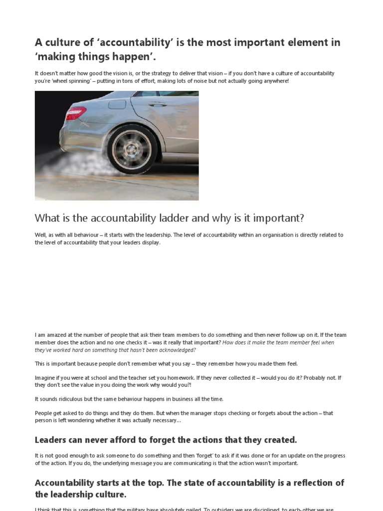 A Culture of Accountability | PDF | Leadership