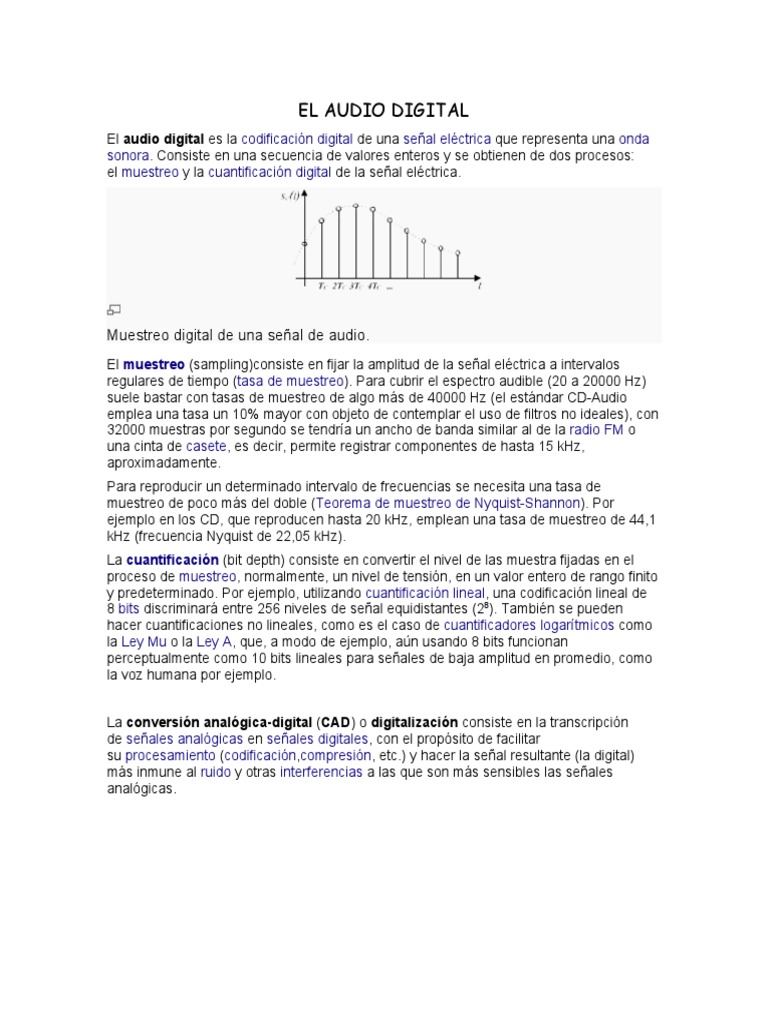 El Audio Digital | PDF | Audio digital | Algoritmos