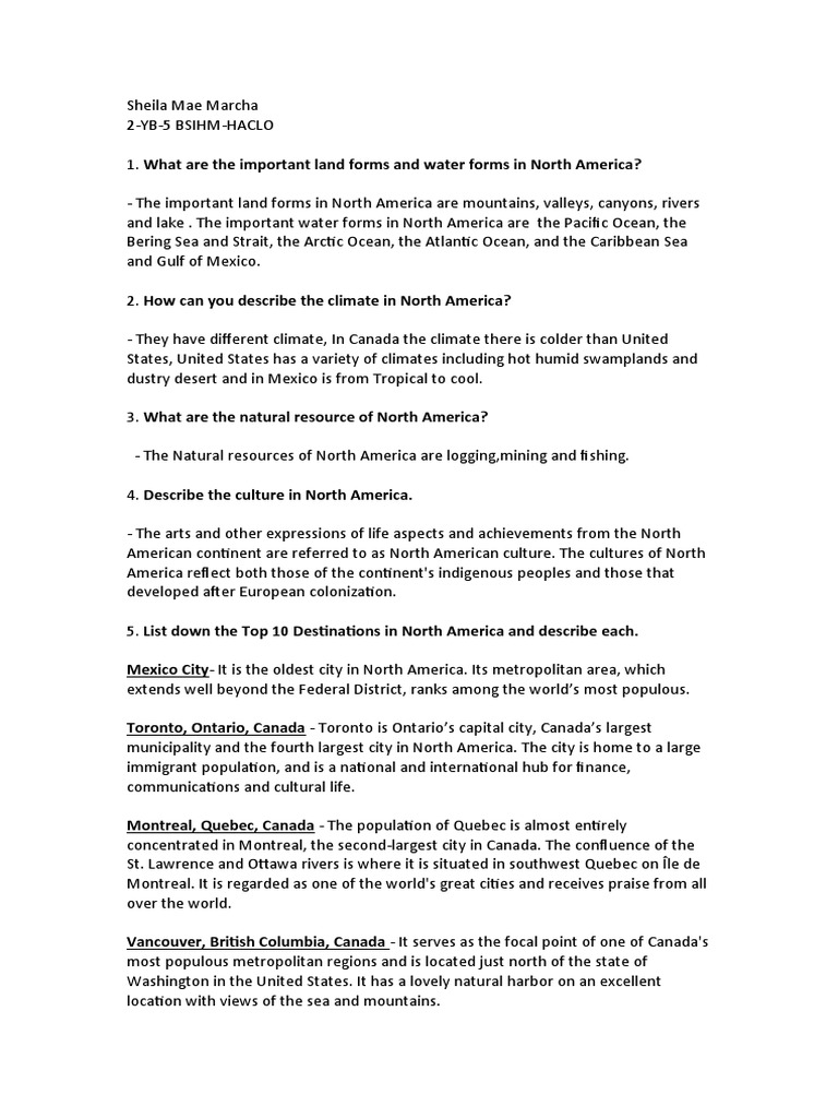 Overview of North America | PDF | North America | The United States