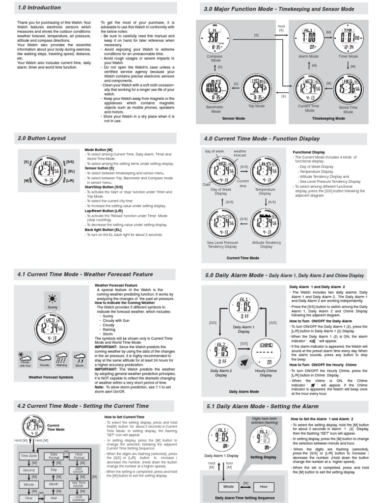 Sensor Master III | PDF | Compass | Watch